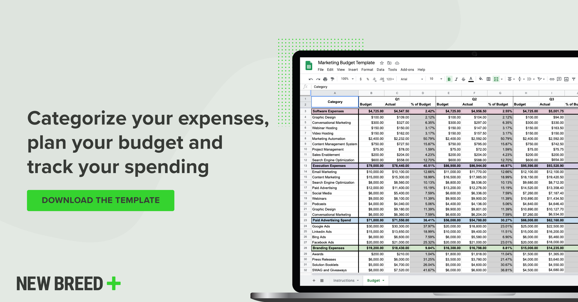 Marketing Budget Template | New Breed